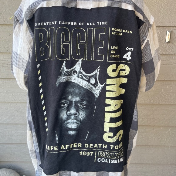 Upcycled | Shirts | Notorious Big Biggie Smalls Upcycled Flannel Shirt ...